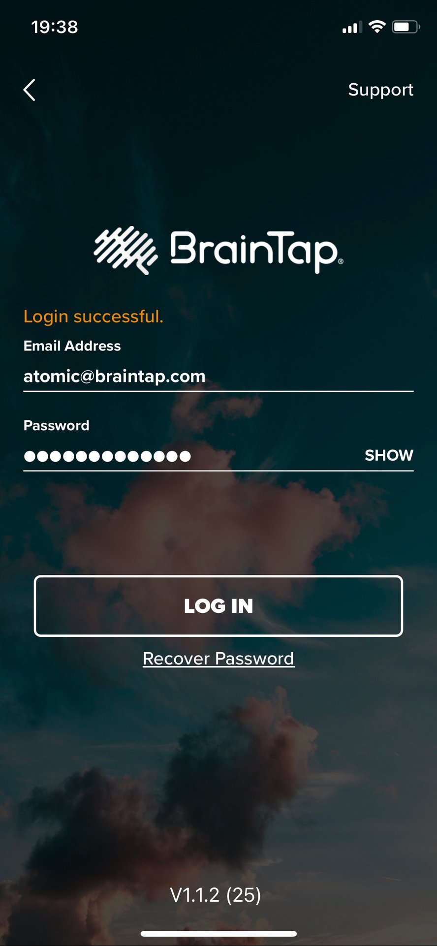 How do I login to the BrainTap Brain Fitness App?